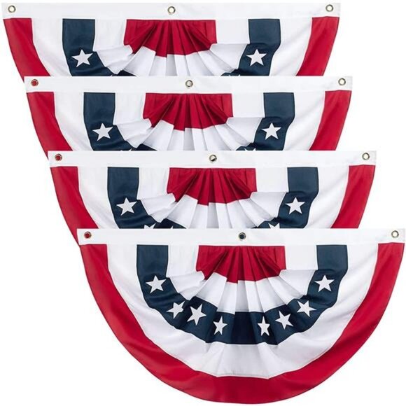 Holiday | Patriotic Half Fan Banner Flags With Brass Grommets For 4th ...